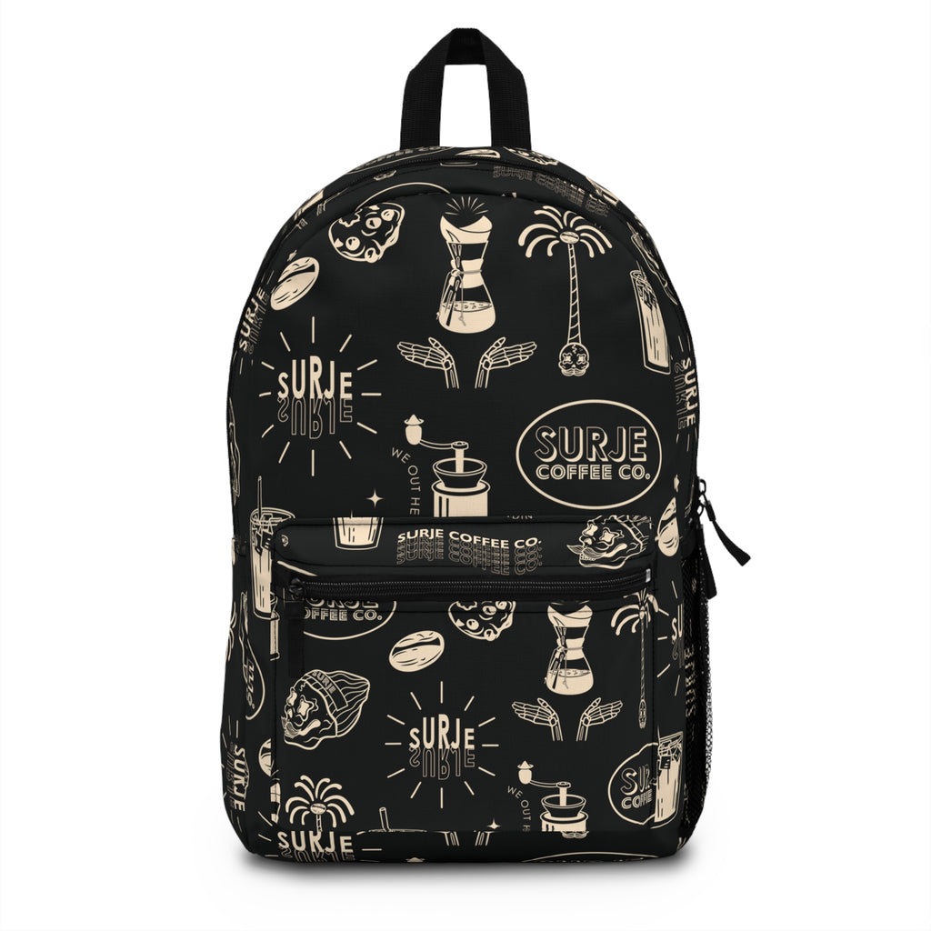 Surje Coffee Backpack - Black/White – Surje Coffee Co.
